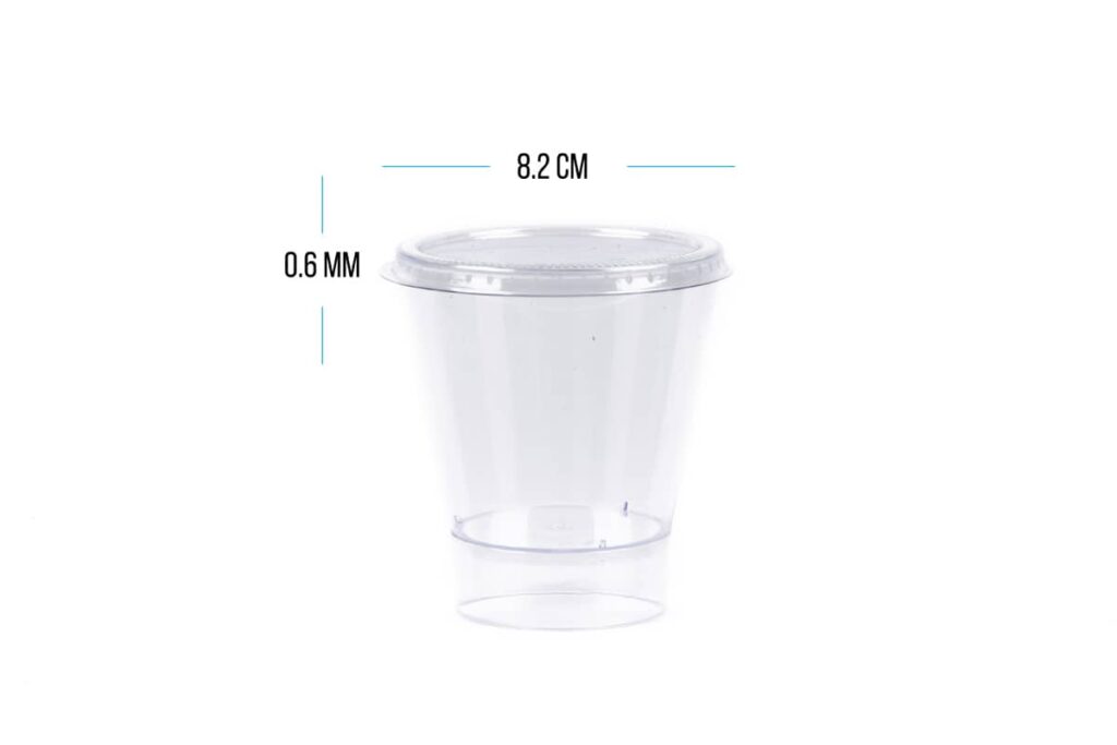 Vaso Shot Redondo 60ml con tapa / 30 unidades ideal vasos para mini postres